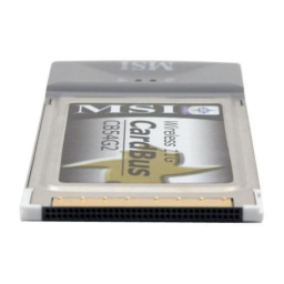 MSI Wireless CardBus Card CB54G2 MS-6835 User's Guide | Manualzz