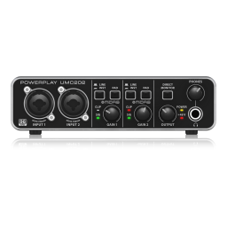 Behringer UMC202, UMC204, UMC404 快速入门指南 | Manualzz