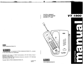 VTech VT 1900 Instruction manual | Manualzz