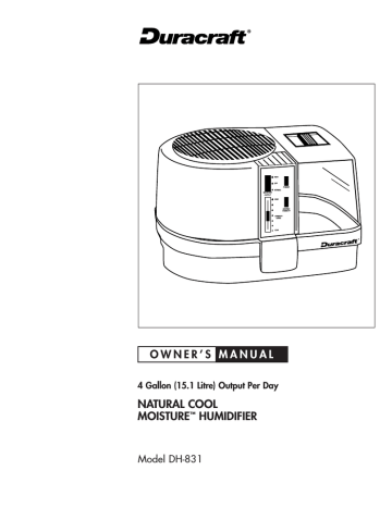 Duracraft DH831 Humidifier Owner's Manual | Manualzz