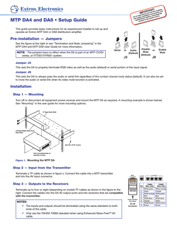 Extron MTP DA4 & MTP DA8 Setup guide | Manualzz