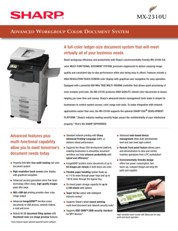 Sharp MX-2310U All in One Printer User manual | Manualzz
