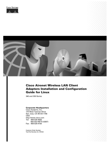 Cisco Aironet Wireless LAN Client Adapters 340 and 350 Installation and ...