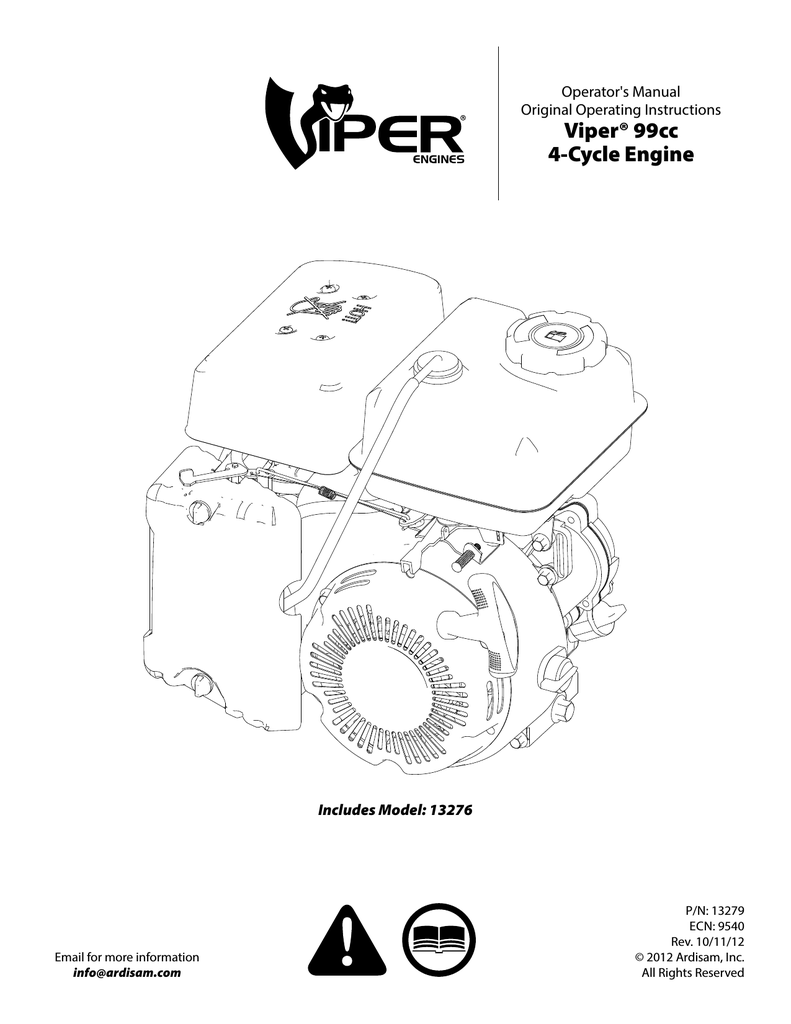 Viper 99cc Operator`s manual | Manualzz