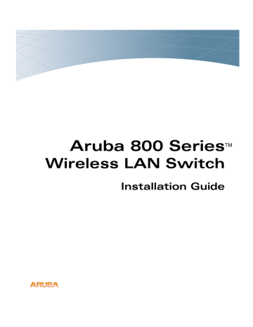 Aruba 800 Series Installation Guide | Manualzz