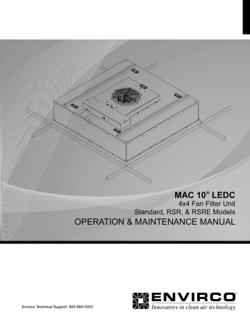 Unit Control Box. Envirco IsoClean UV, MAC 10 LEDC, MAC 10 RSRE, MAC 10 ...