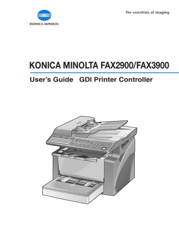 Konica Minolta FAX 3900 User`s guide | Manualzz