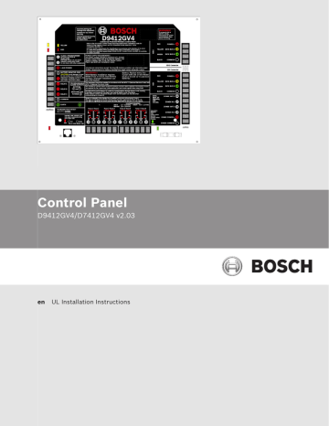 Bosch D9412GV4 Specifications | Manualzz