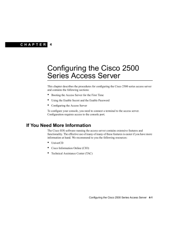 Cisco 2500 Access Server User Guide | Manualzz
