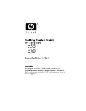 HP XW8200 WORKSTATION Getting Started Guide | Manualzz