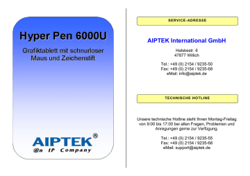 AIPTEK Hyperpen 6000U Bedienungsanleitung | Manualzz