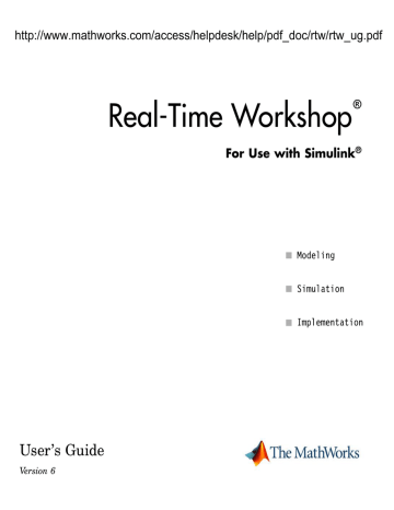 Real-Time Workshop User's Guide - 6.0 | Manualzz