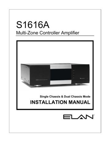 Elan S1616A Installation manual | Manualzz