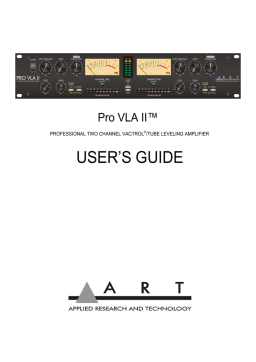 Art Pro VLA - User's Guide, instruction manual