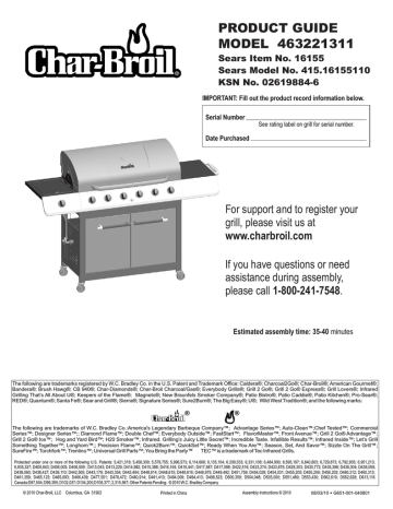User guide | Char-Broil 463221311 Product guide | Manualzz