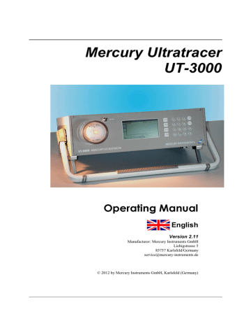 Mercury Instruments Ultratracer UT-3000 Operating Manual | Manualzz