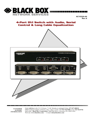 Black Box AC1032A-4A 4-Port DVI Switch User Manual | Manualzz