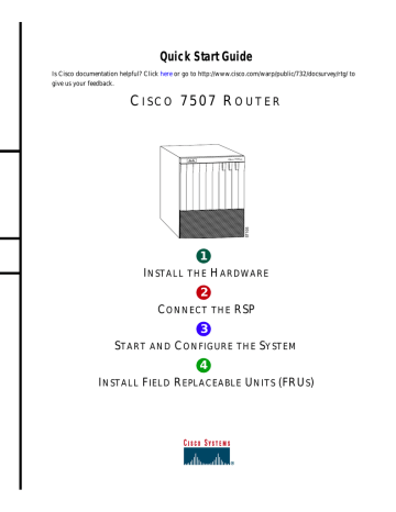 Cisco Systems 7507 Network Router User manual | Manualzz