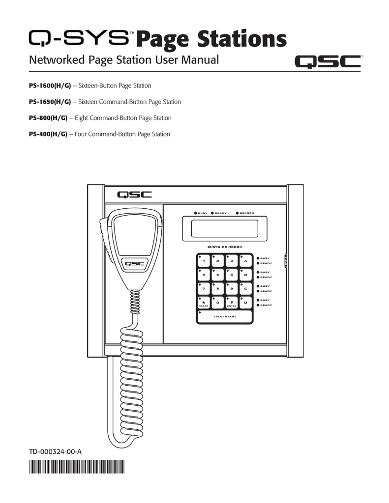 QSC Q-SYS PS-X User manual | Manualzz