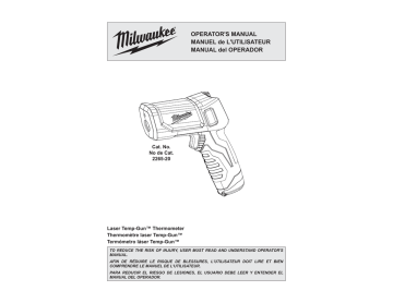 Milwaukee Laser Temp-Gun 2265-20 Operator's Manual | Manualzz