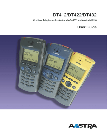 Aastra DT 412, DT 422, DT 432 Cordless Telephone User Guide | Manualzz