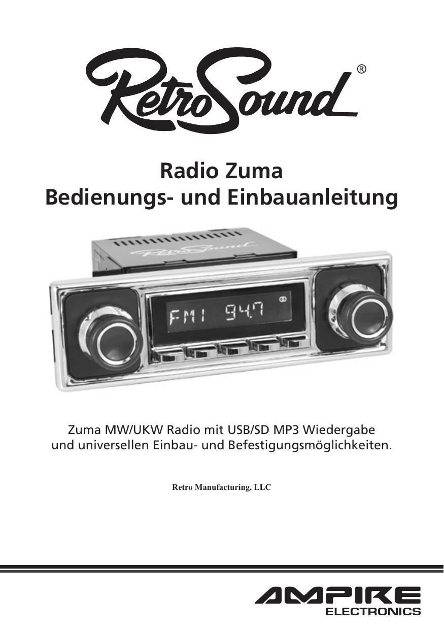 Retrosound Zuma Radio Benutzerhandbuch Radio Zuma Bedienungs Und