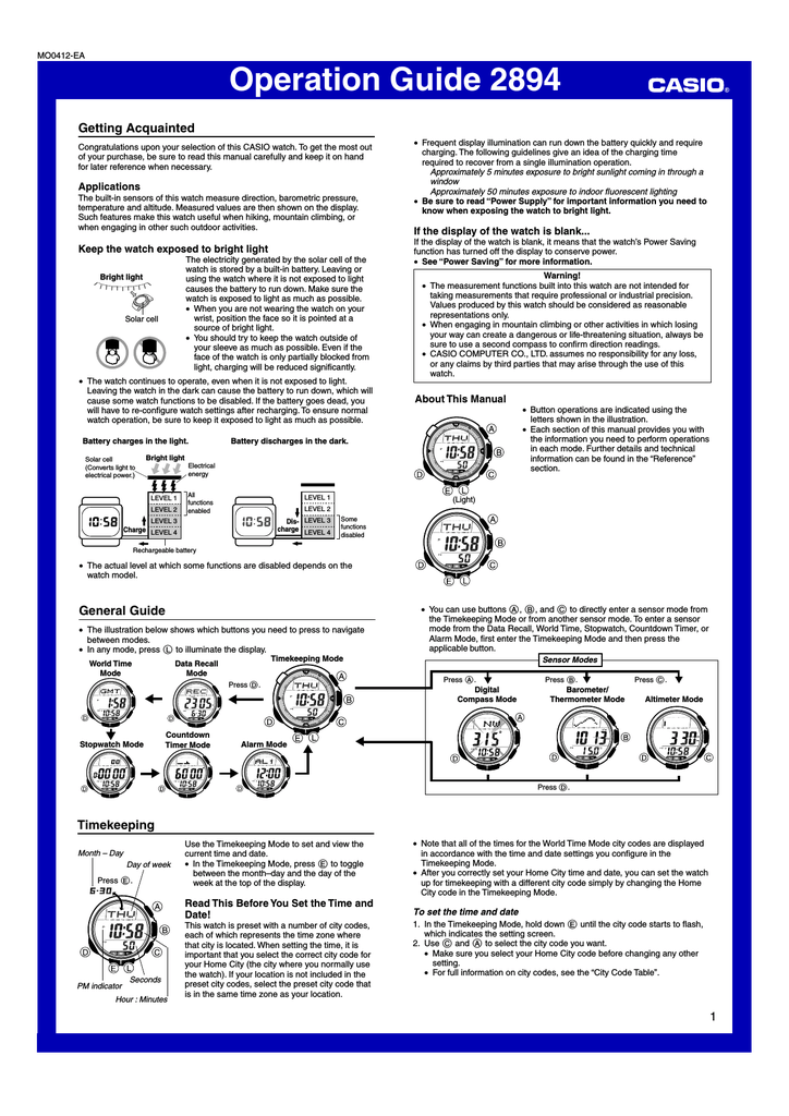 Casio 3406 Technical information | Manualzz