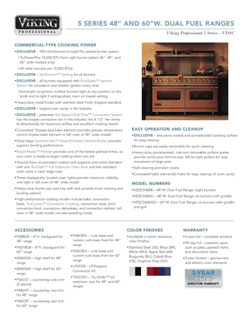 Viking VDSC5606GQARLP Oven Specification Sheet | Manualzz
