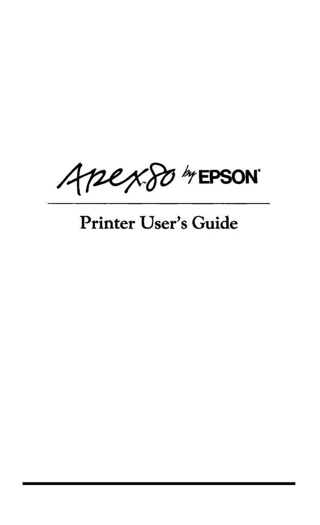 Epson Apex Specifications | Manualzz