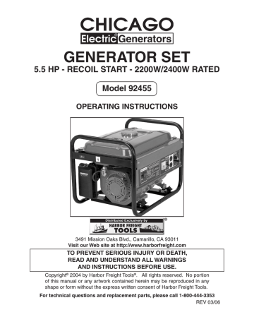 Chicago Electric Generator Replacement Parts | Reviewmotors.co