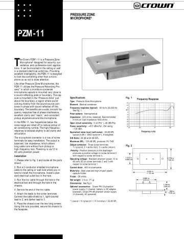Crown PZM PZM-11 User Manual | Manualzz