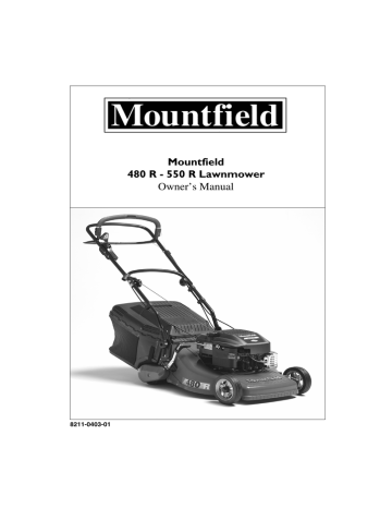 Mountfield 480 R, 550 R Lawn Mower Owner's Manual | Manualzz