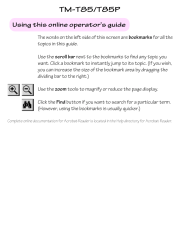 Epson TM-T85P Printer Operator's Manual | Manualzz