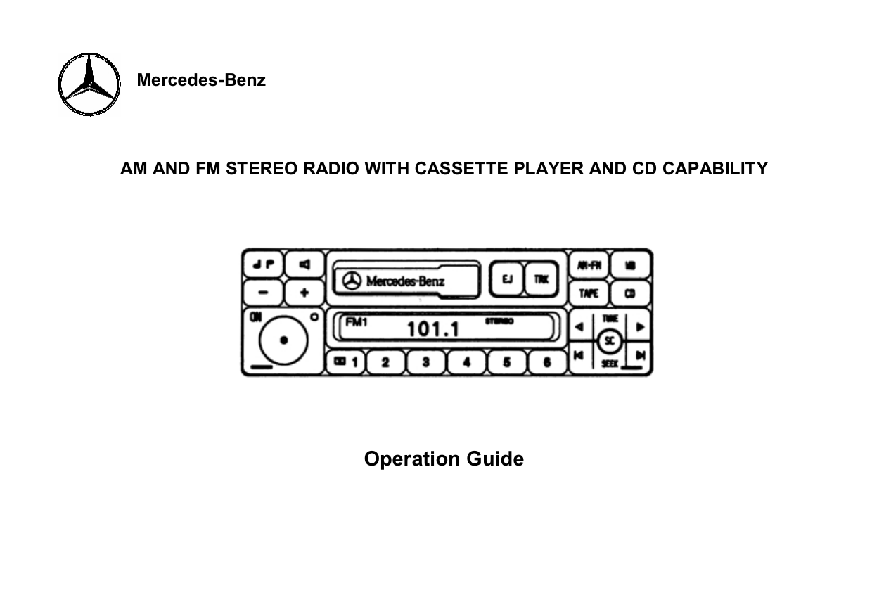 Mercedes-benz Radio Manual