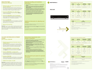 Motorola Xfinity RNG150N Quick start manual | Manualzz