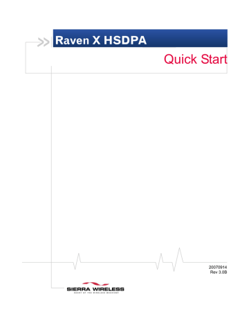 Raven X HSDPA modem Quick Start | Manualzz