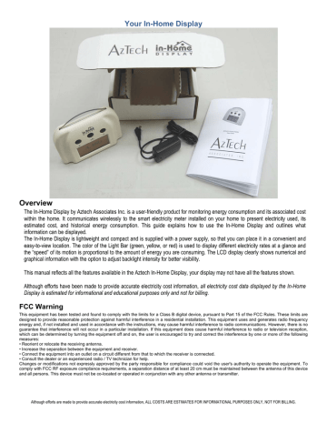 Aztech In-Home Display User manual | Manualzz