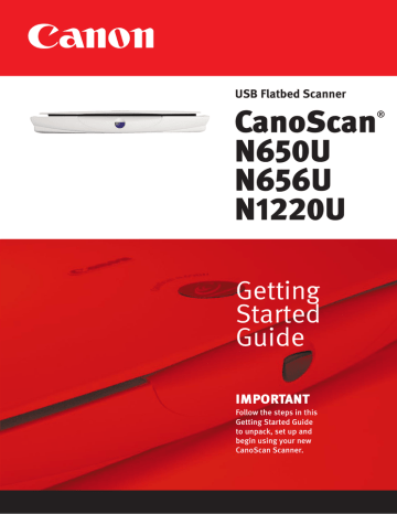 Canon CanoScan N656U scanner Getting Started Guide | Manualzz