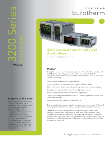 Eurotherm Controller 3200 Series Application Note | Manualzz