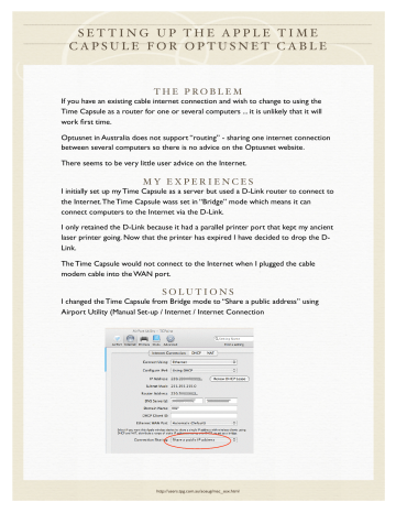 Time Capsule OptusNet Cable User Guide | Manualzz