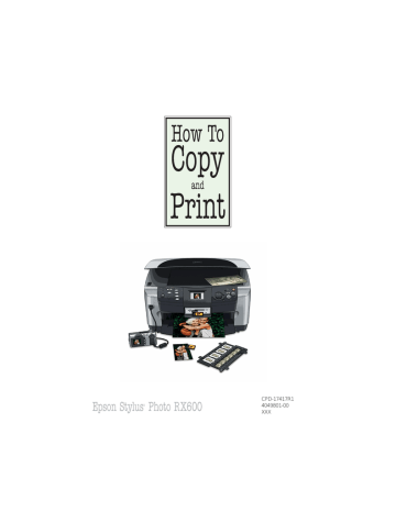 Epson RX600 All in One Printer User manual | Manualzz
