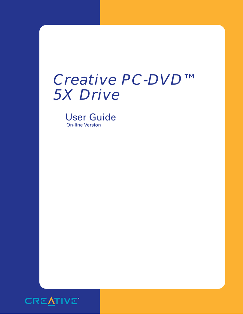 Creative PC-DVD 5x Drive Dxr2 Decoder Card User guide | Manualzz