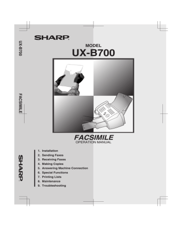 Sharp UX-B700 Fax Machine Operation Manual | Manualzz