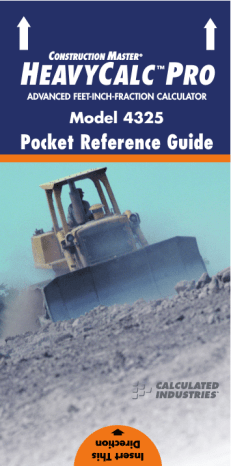 Calculated Industries 4325 HeavyCalc Pro Calculator Reference Guide ...