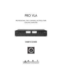 Art Pro VLA - User manual, User's Guide, instruction manual