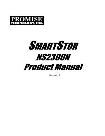 Promise Technology | SmartStor NS2300N | User manual | NS2300N PM v1 ...