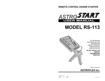 AstroStart RS-113 User manual | Manualzz