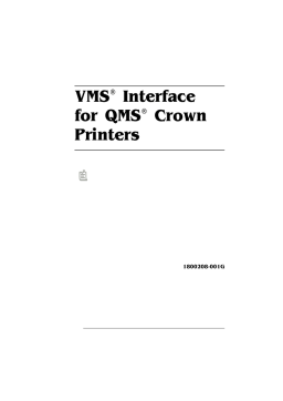 QMS VMS - User's Guide, User manual