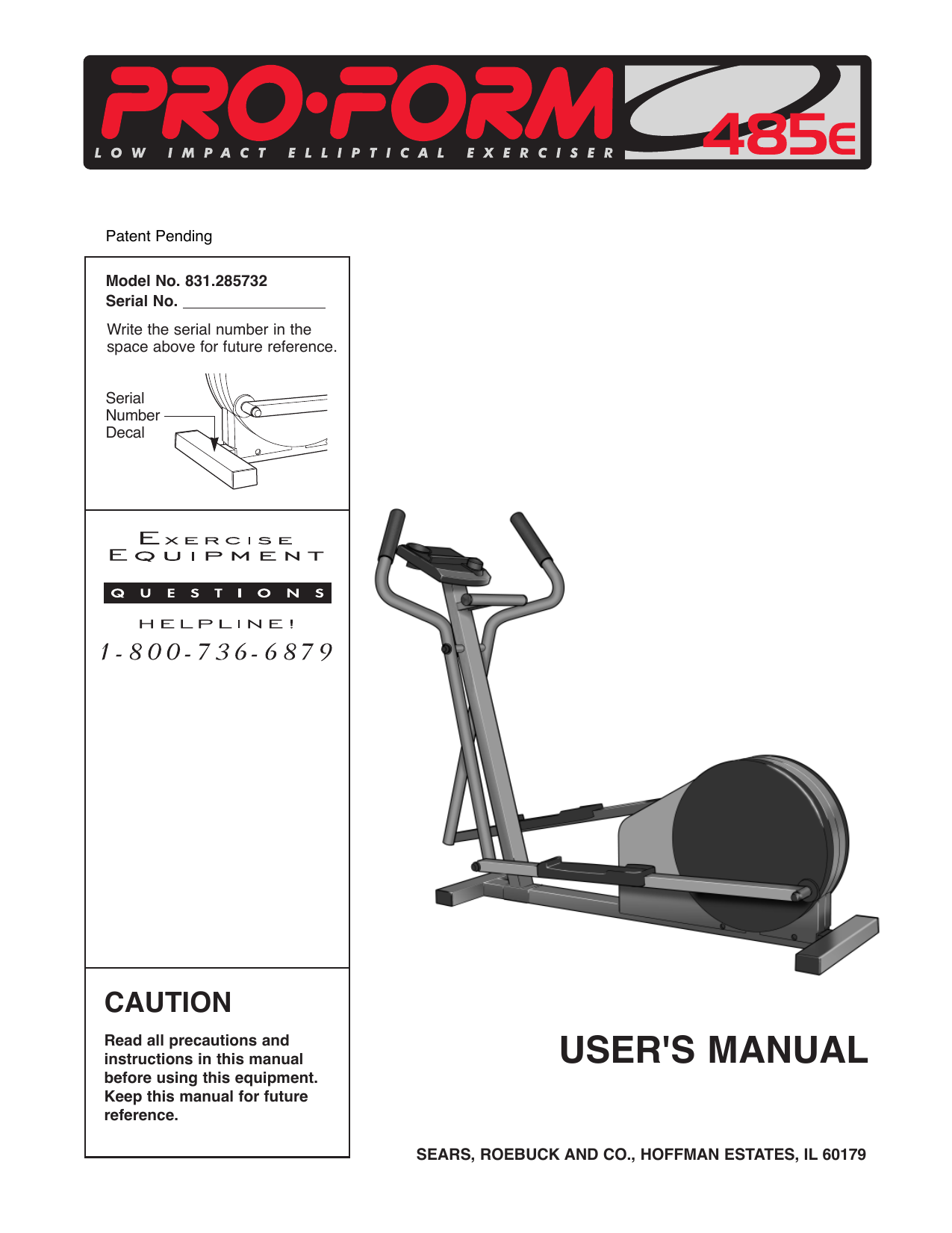 ProForm 485E User`s manual | Manualzz