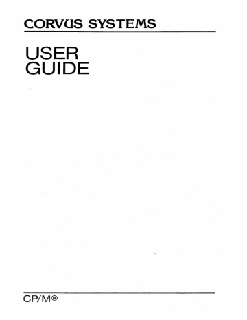 Corvus hard disk system User Guide | Manualzz